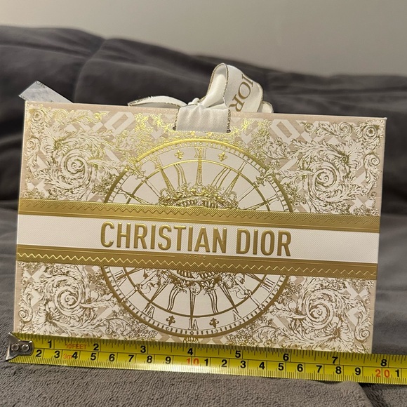 Dior | Accessories | Christian Dior Gold And Cream Gift Box Pouch ...